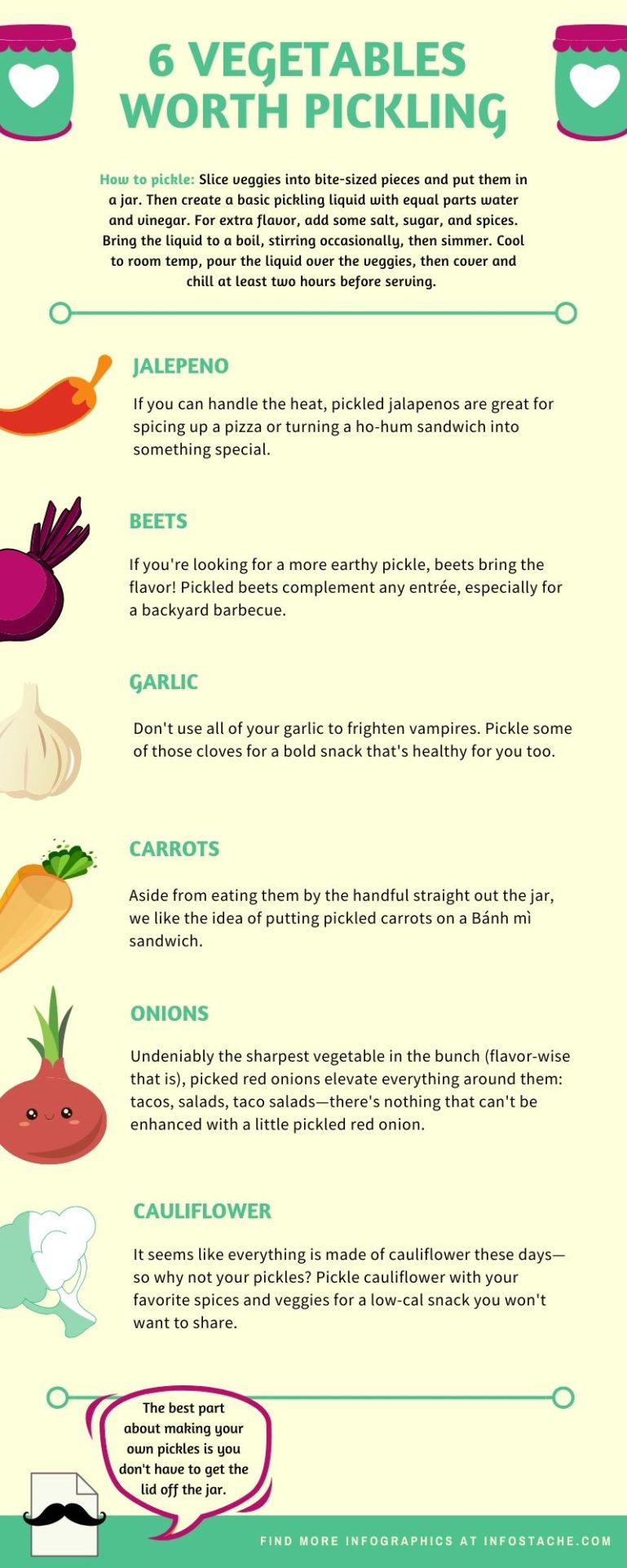 6 Vegetables Worth Pickling [Infographic] - Infostache